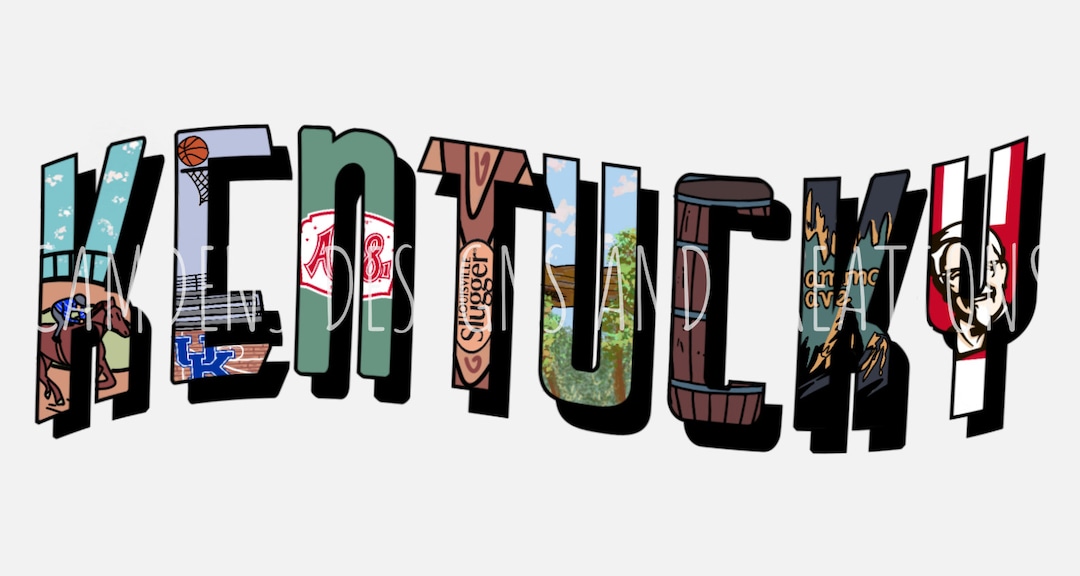 Kentucky Hand Drawn PNG Digital Download Customized All About Kentucky ...