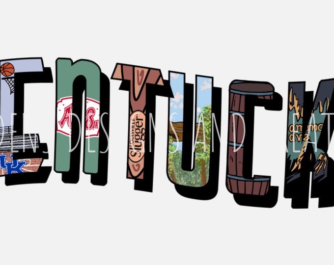 Kentucky Hand Drawn PNG Digital Download Customized All About Kentucky ...