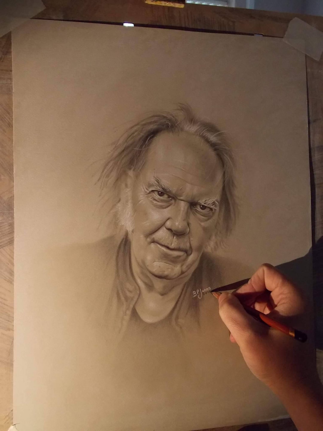 Limited Print of My Pastel Drawing of Neil Young - Etsy
