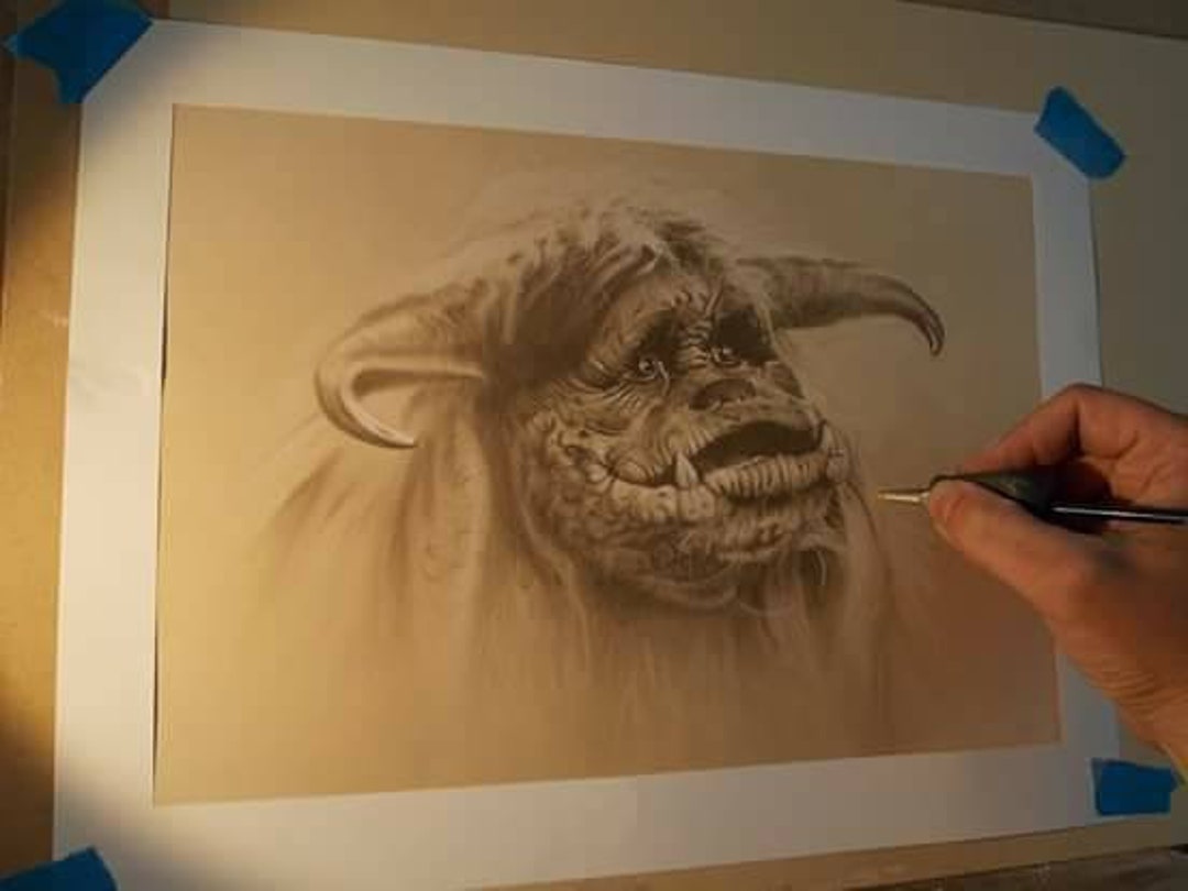 Limited Print of My Pastel Drawing of Ludo From Labyrinth - Etsy