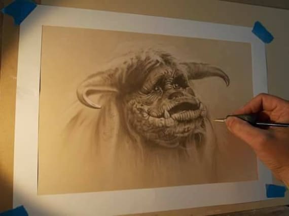 Limited Print of My Pastel Drawing of Ludo From Labyrinth | Etsy