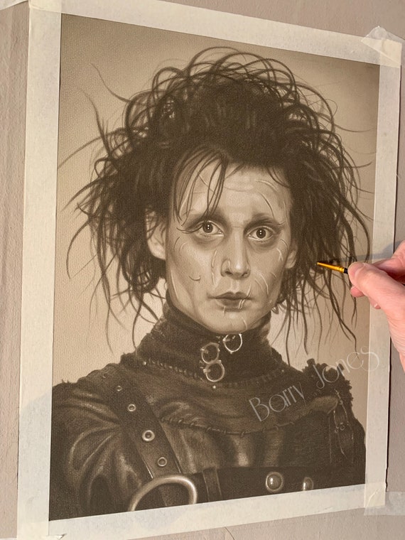 Edward Scissorhands Hands Pencil Drawing Print Etsy Edward