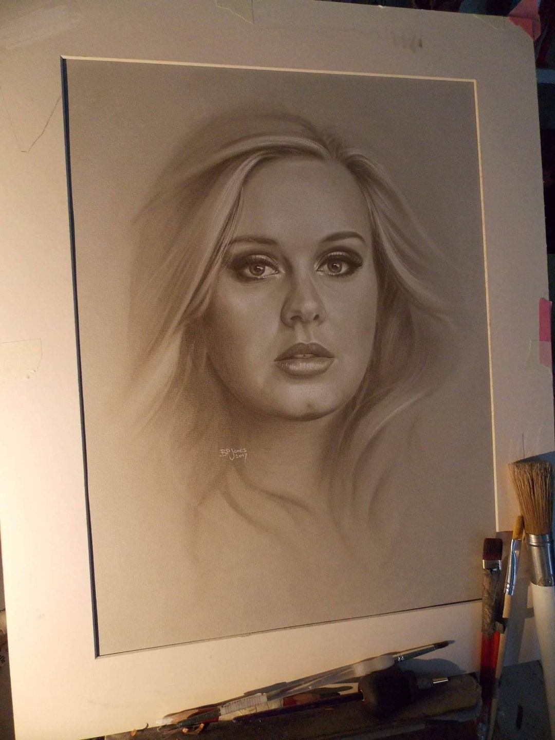 Limited Print of My Pastel Drawing of Adele - Etsy UK