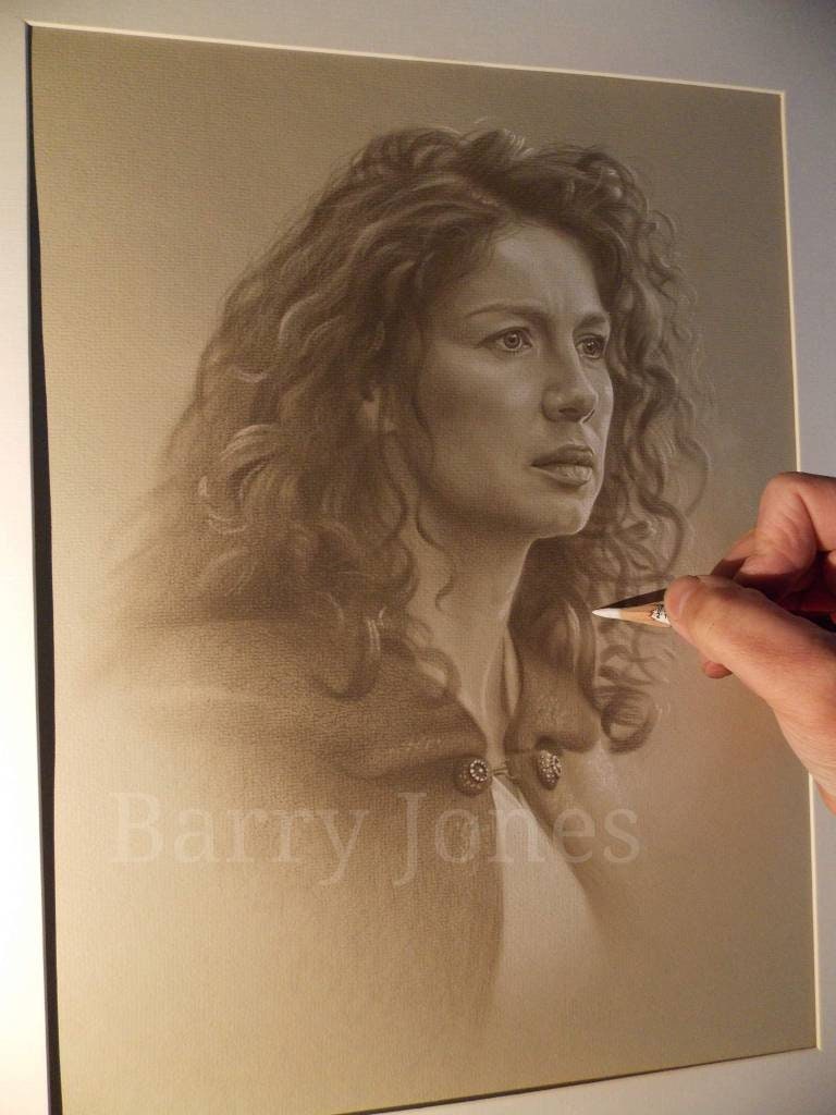 Limited Print of My Pastel Drawing of Claire From Outlander | Etsy