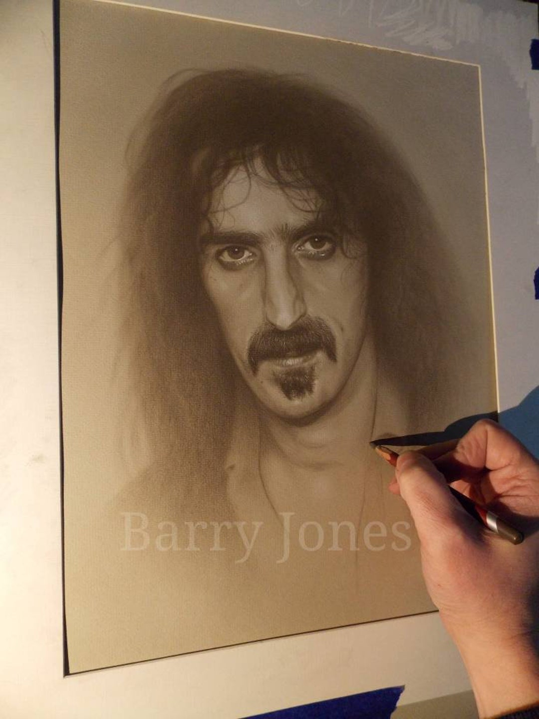Limited Print of My Pastel Drawing of Frank Zappa - Etsy