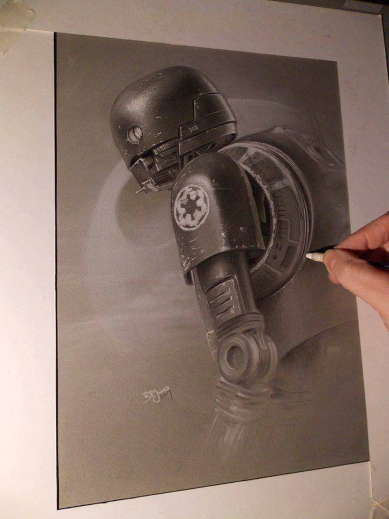 Limited Print of My Pastel Drawing of K2so From Star Wars Rogue One ...