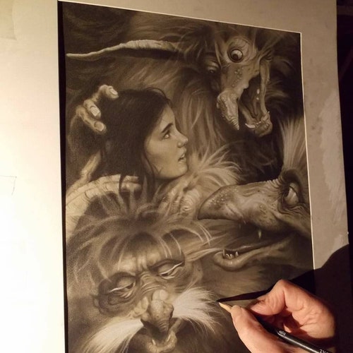 Limited Print of My Pastel Drawing of Ludo From Labyrinth - Etsy