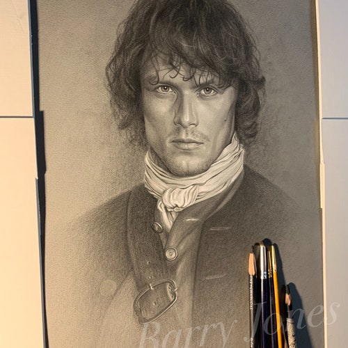 Limited Print of My Pastel Drawing of Claire and Jamie From - Etsy