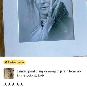 Limited Print of My Drawing of Jareth From Labyrinth - Etsy