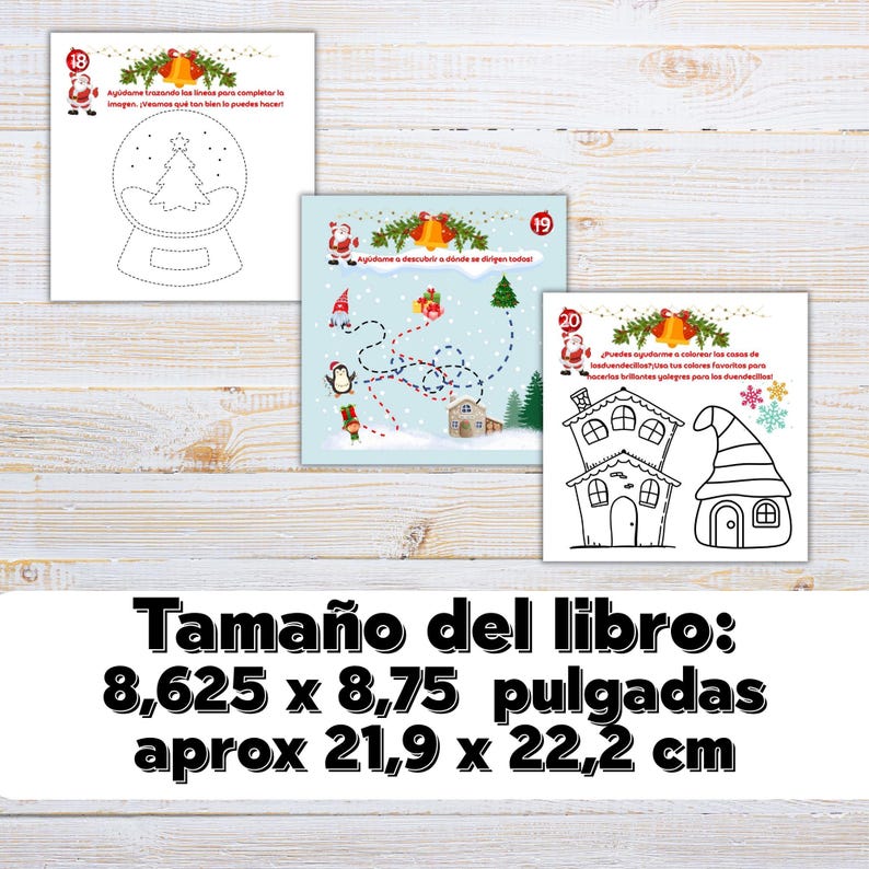 Christmas Activity Book for Kids | Santa Mazes & Coloring (digital ...