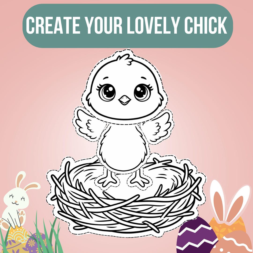 Chick Paper Craft for Kids, Spring Cut and Paste Activity, Preschool ...