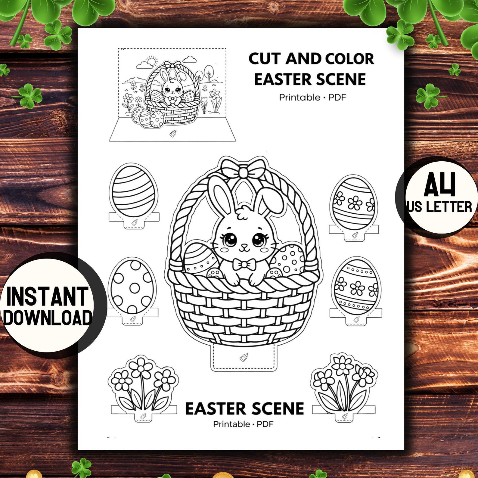 Easter Bunny Printable Craft Template | Kids Bunny Making Activity ...