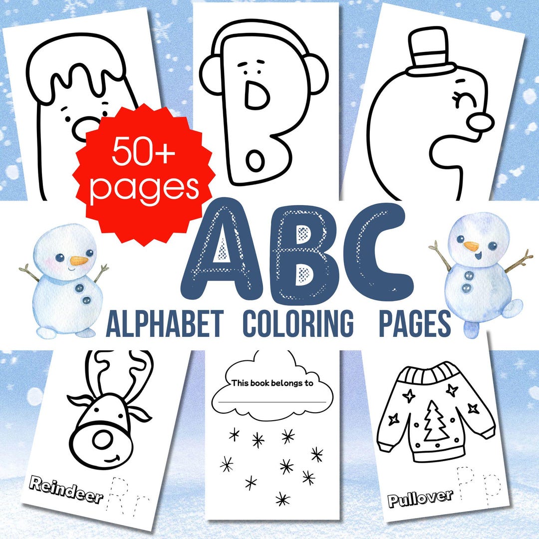 Winter Alphabet Coloring Pages A4 – Trace & Color Letters With Winter ...