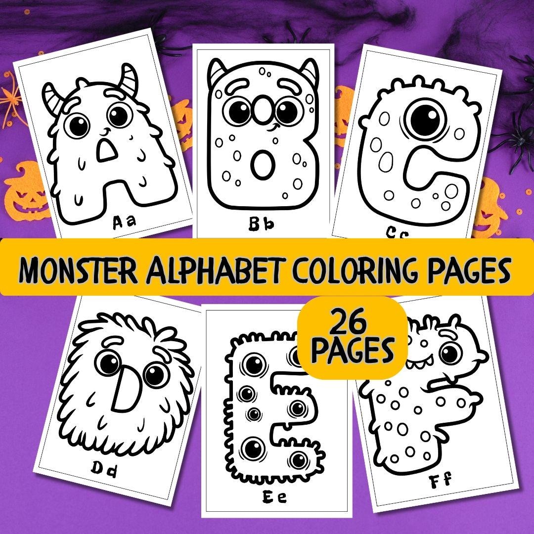 Monster Alphabet Coloring Book | ABC Learning Activity (digital ...