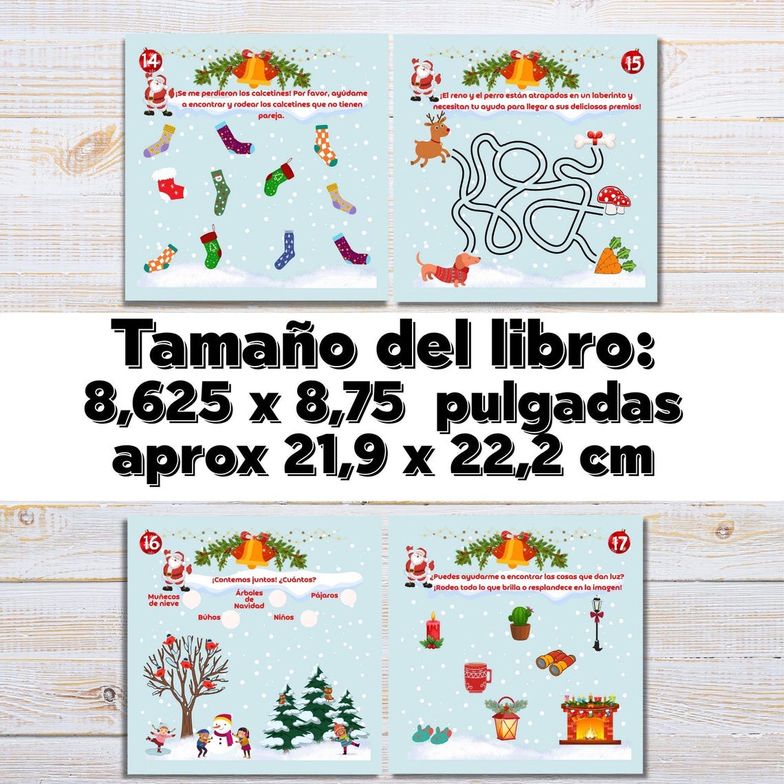Christmas Activity Book for Kids | Santa Mazes & Coloring (digital ...
