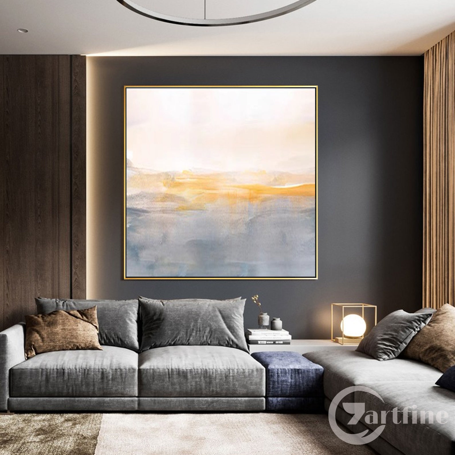 Original Abstract Sunrise Painting Texture Painting Acrylic Canvas ...