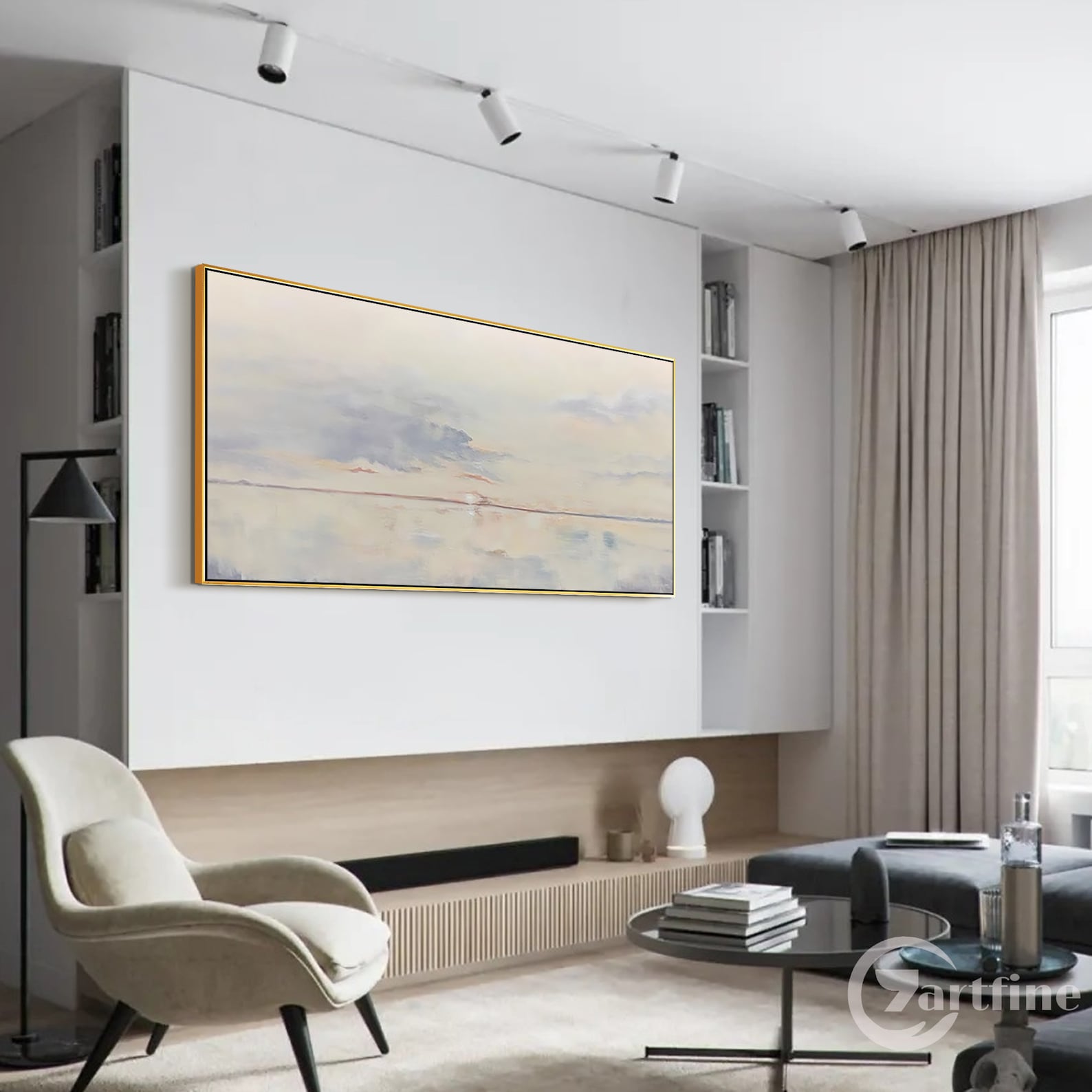 Original Abstract Sunrise Wall Art Large Seascape Painting | Etsy