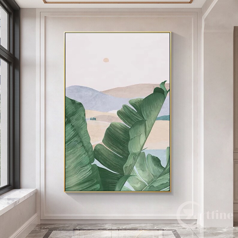 Abstract Large Banana Leaves Wall Art Painting Tropical Banana - Etsy