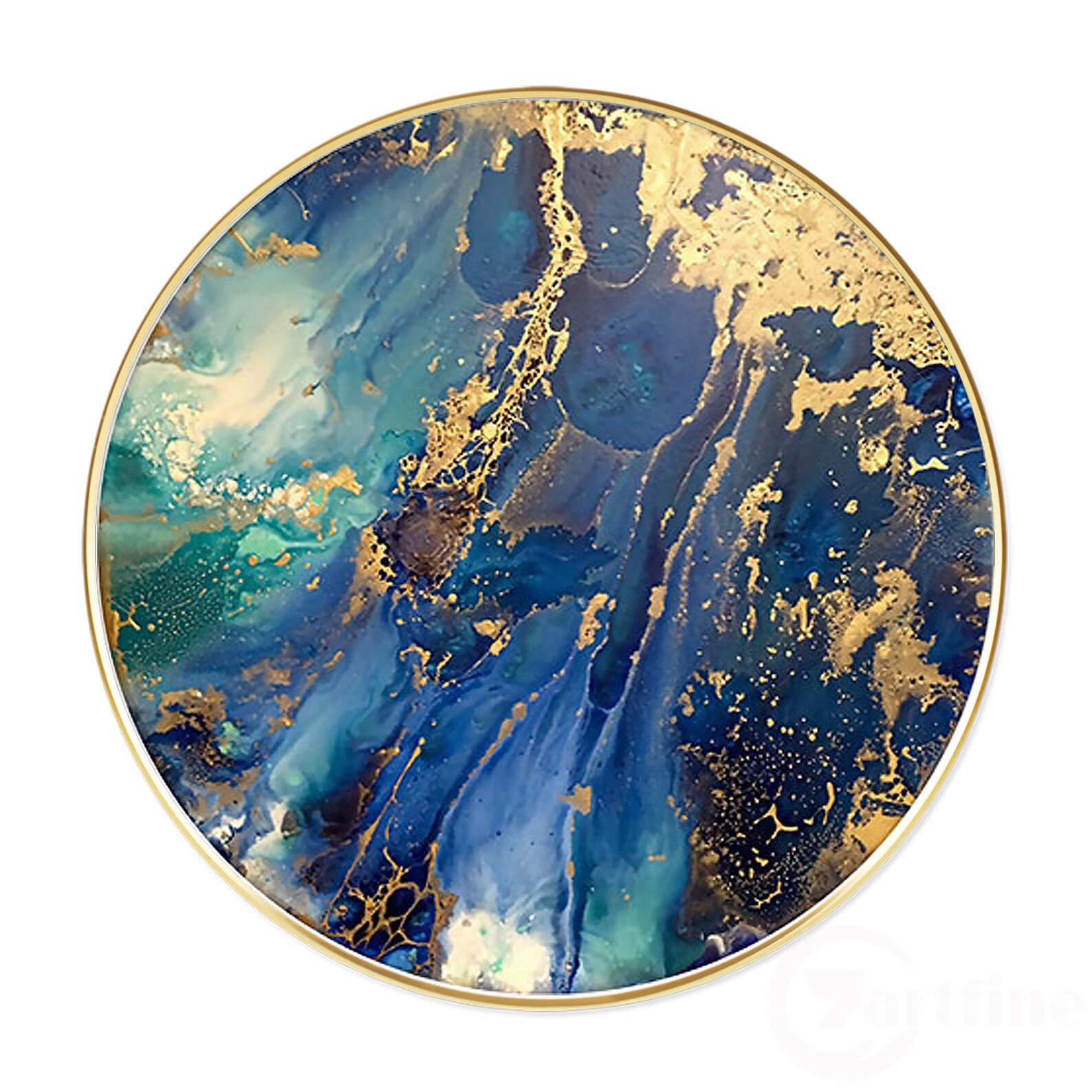 Round Abstract Frame Wall Art Universe Painting Oversize | Etsy