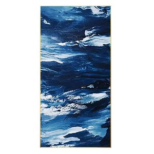 Navy Blue Wall Decor,abstract Wall Art on Canvas,modern Artwork,contemporary Wall Decor, Large ...