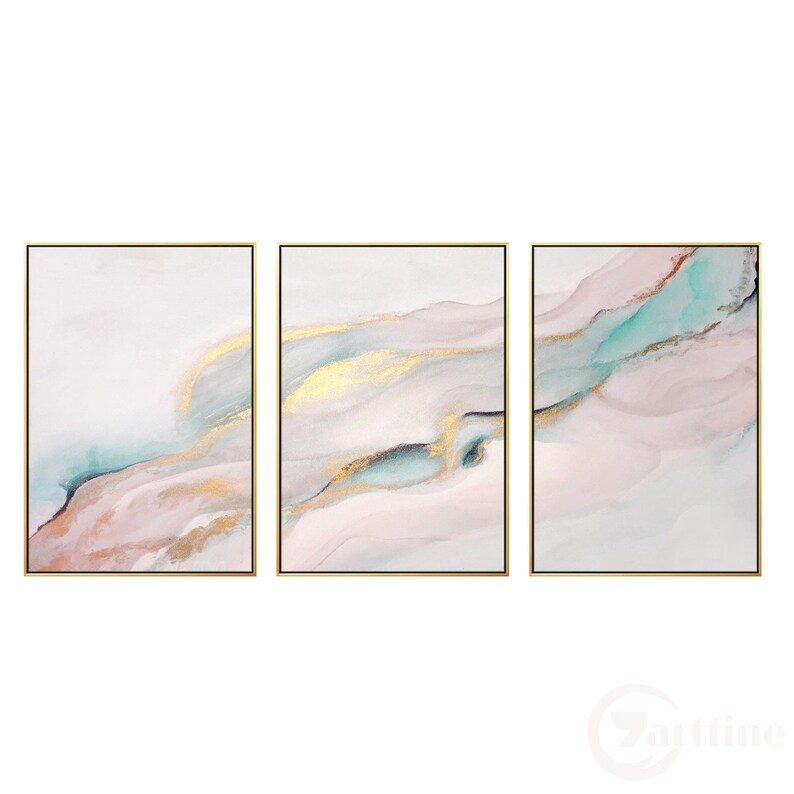 Abstract Set of 3 Pieces Frame Wall Art Watercolor Style - Etsy