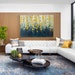 Navy Blue Wall Art Gold Flower Wall Art Textured Painting Original ...