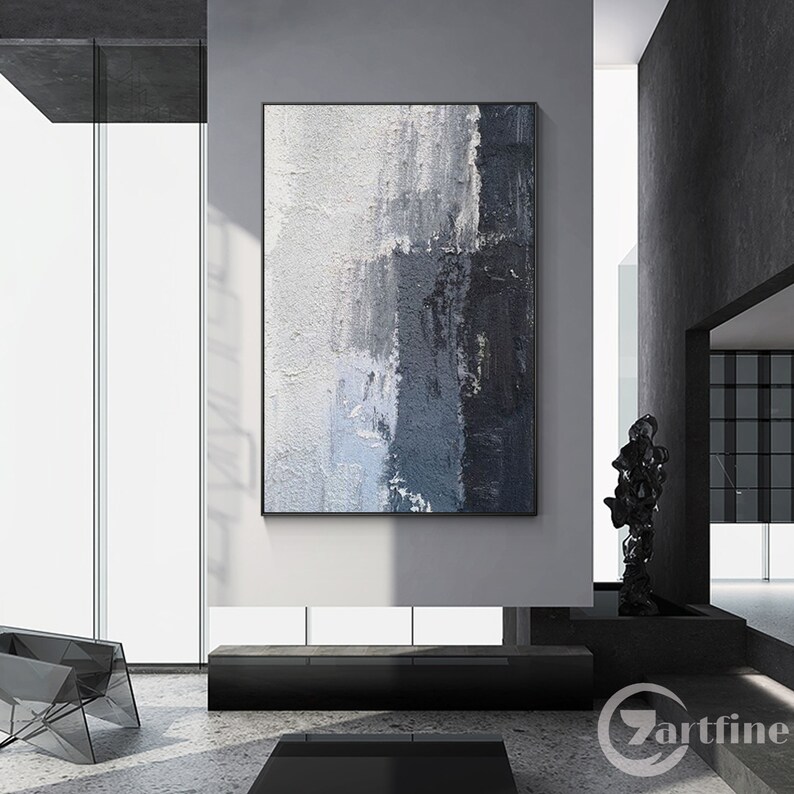 Original Minimalist Deep Blue Painting Frame Huge Blue Wall - Etsy