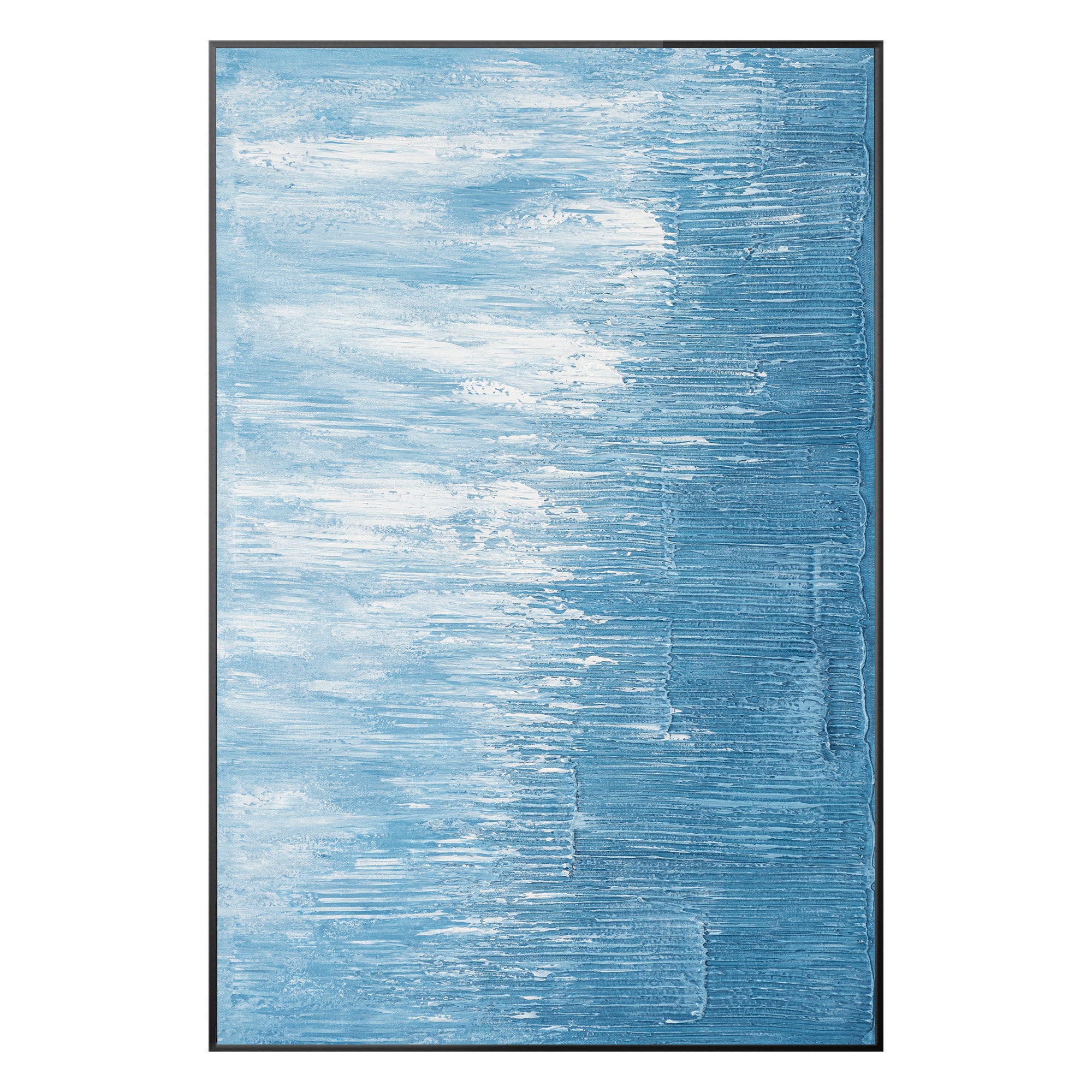 Abstract Blue Ocean Waves Wall Art Original Wall Art Framed Painting ...