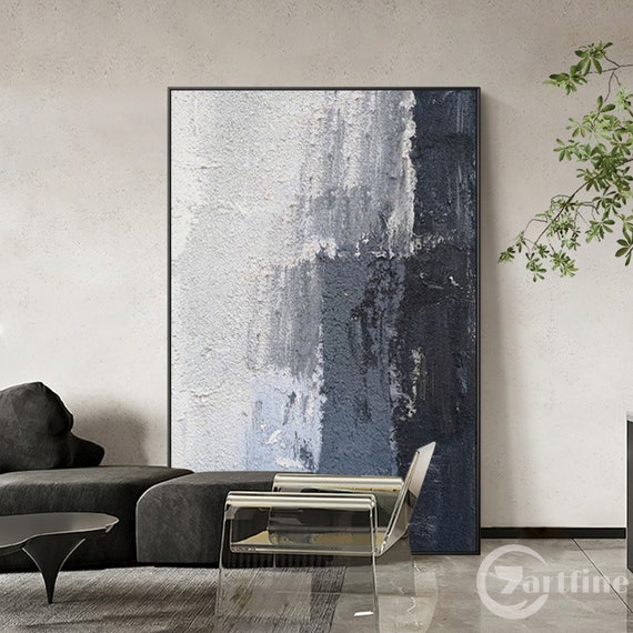 Original Minimalist Deep Blue Painting Frame Huge Blue Wall | Etsy