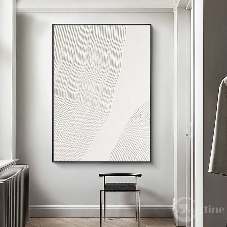 Minimalist Abstract Wall Art White Textured Wall Decor - Etsy