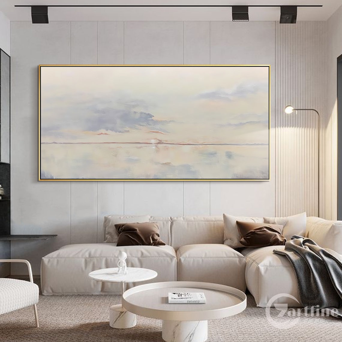 Original Abstract Sunrise Wall Art Large Seascape Painting | Etsy