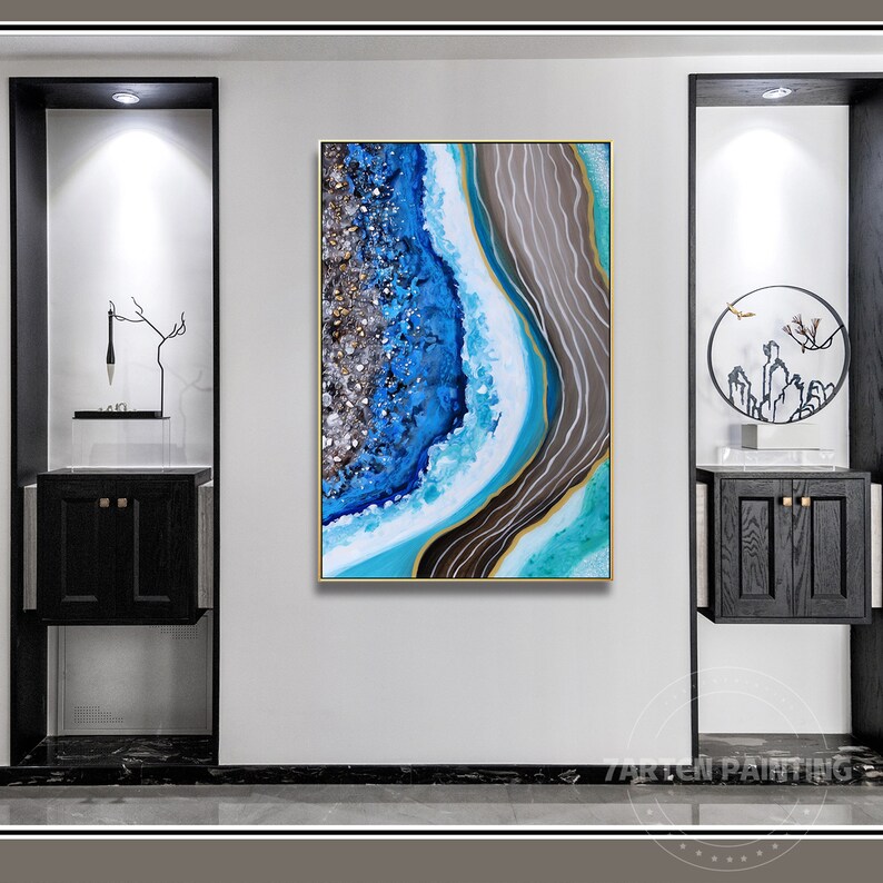 Large Resin Art Framed Wall Art Abstract Seascape Epoxy Resin - Etsy