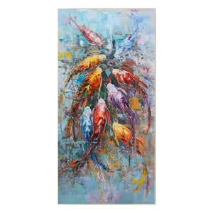 Koi Fish Blue Wall Art Fengshui Abstract Wall Art Colorful Fish ...