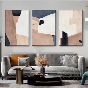 Large Abstract Painting,set of 3 Paintings on Canvas,large Acrylic ...
