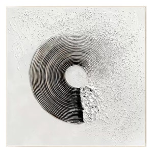 Minimalist Abstract Black Round Painting,original Painting,textured Art ...