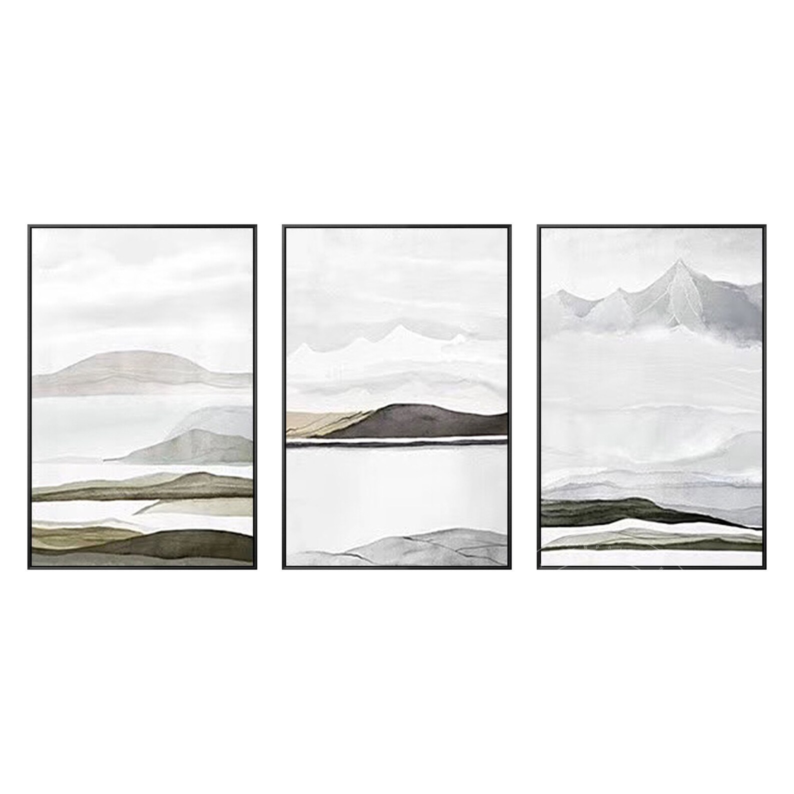 Set of 3 Frame Wall Art Abstract Acrylic Painting on Canvas - Etsy