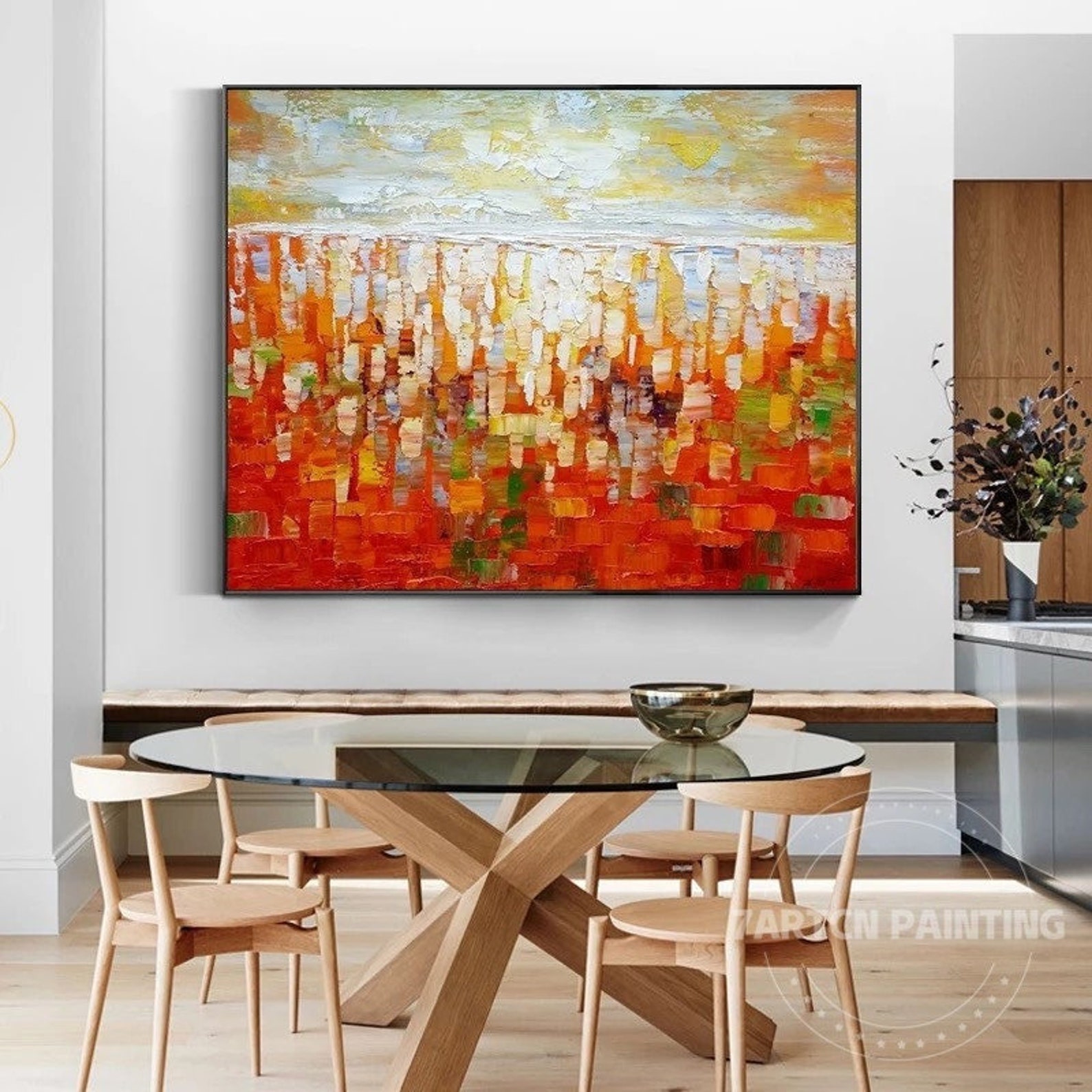 Original Modern Abstract Red Oil Painting on Canvas Acrylic - Etsy