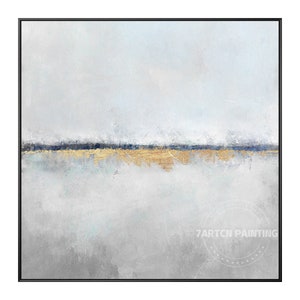 Gray Wall Art Framed Modern Abstract Original Painting on - Etsy