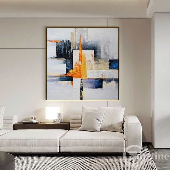Abstract Geometry Painting on Canvas Large Framed Wall Art - Etsy