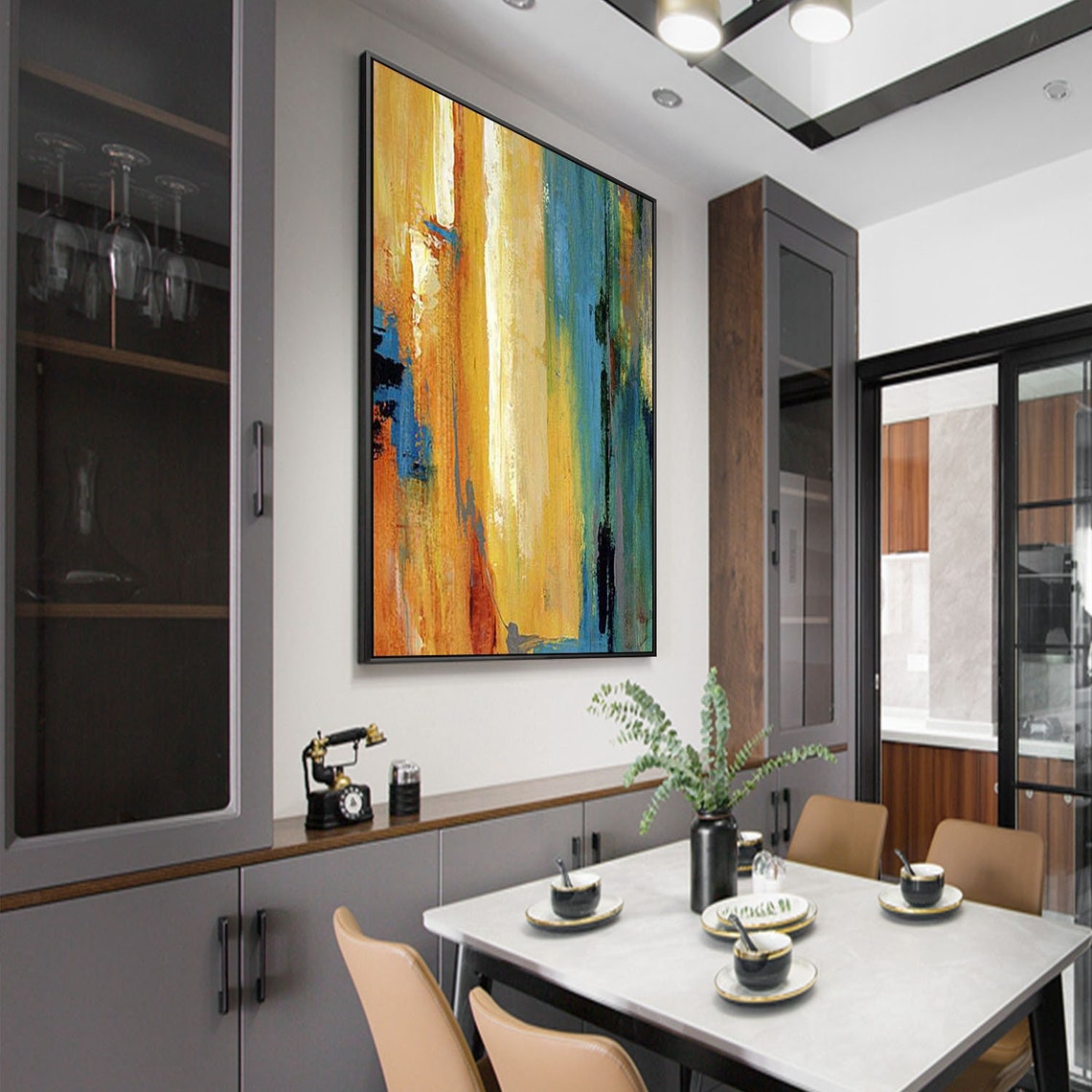 Extra Large Modern Abstract Painting Geometery Acrylic - Etsy