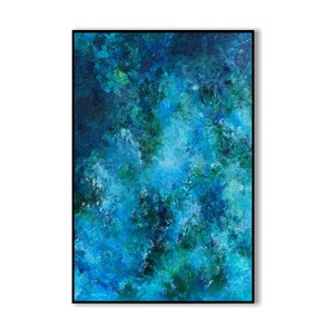 Large Blue Wall Art Blue Abstract Painting Contemporary Minimalist Wall ...