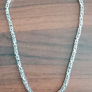 Round Byzantine Chain Necklace 925 Sterling Silver Necklace - Etsy