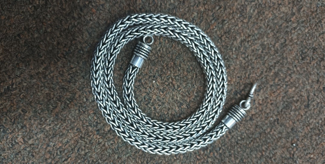 7.50mm Heavy Foxtail Weave Chain | 925 Sterling Silver Men Chain ...
