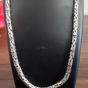 Round Byzantine Chain Necklace 925 Sterling Silver Necklace - Etsy