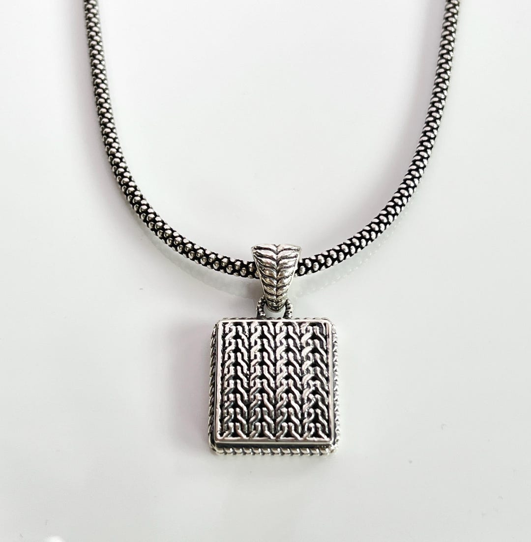 Texture Rectangle Pendant, Modern Square Design Pendant, Basket Weave ...
