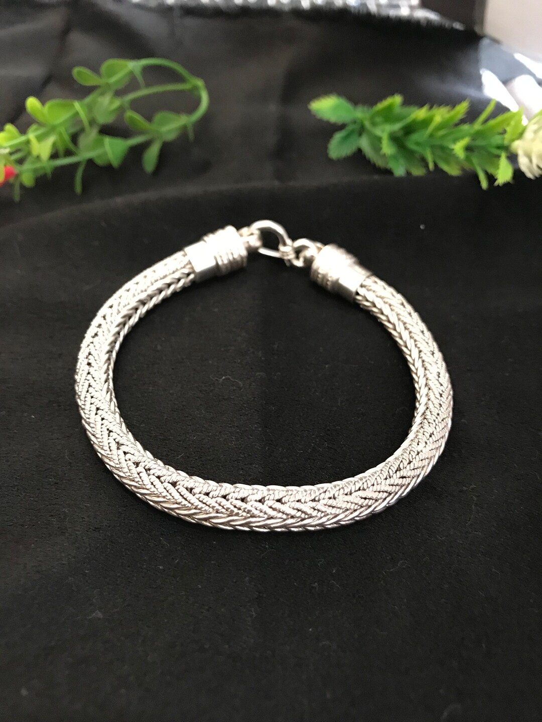 Handcrafted Sterling Silver Weave Chain Bracelet - Heavy Artisan Design ...