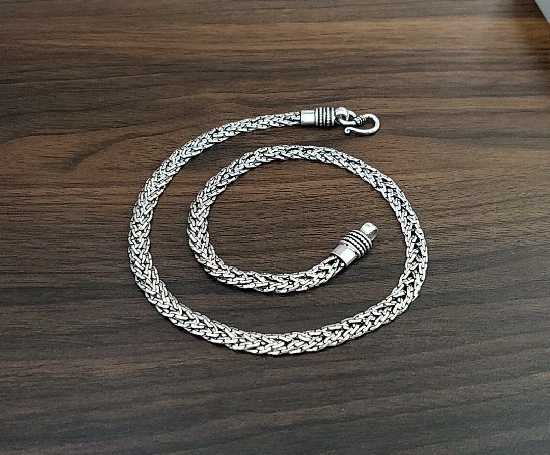 Solid 925 Sterling Silver Men's Chain Oxidized Finish - Etsy