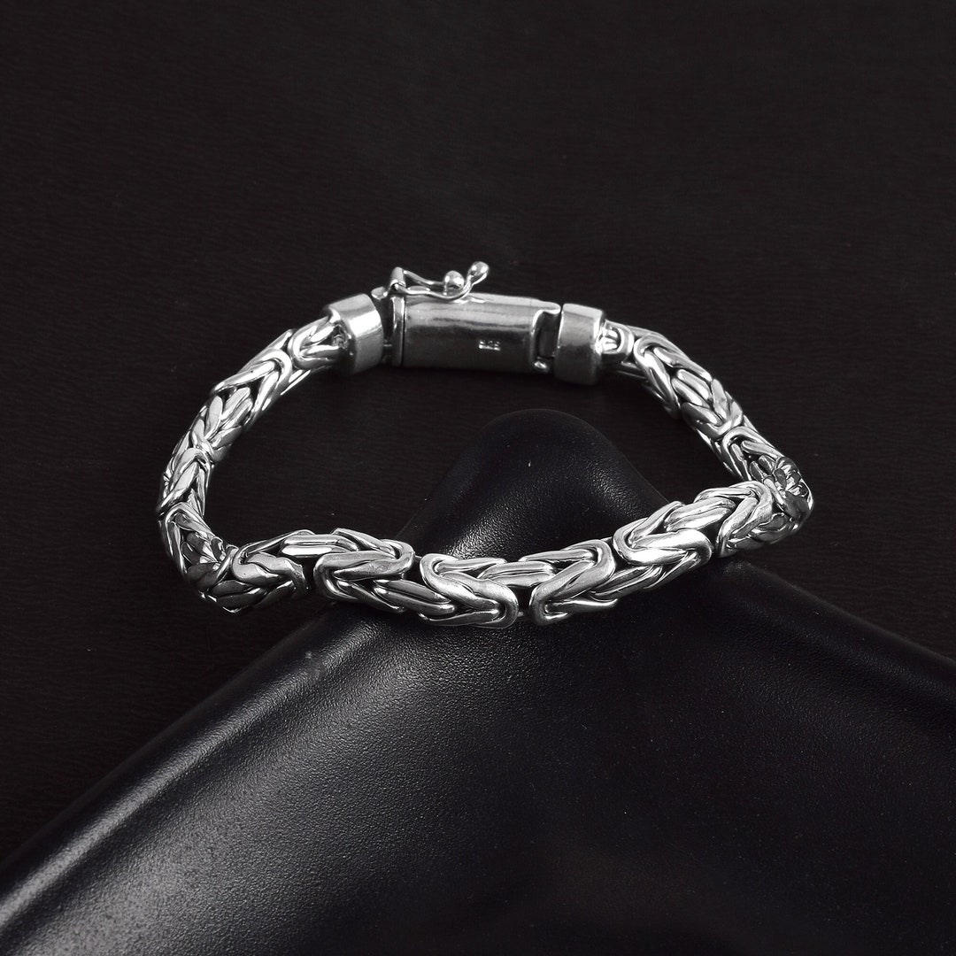 6mm Byzantine Chain Bracelet | 925 Sterling Silver Handmade Bracelet ...
