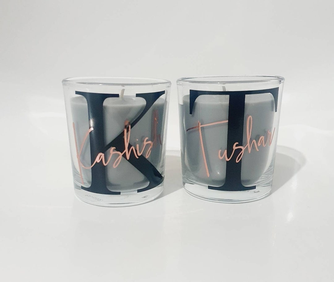 Grey Personalised Candles Initial Candle Stocking Filler Gift - Etsy UK