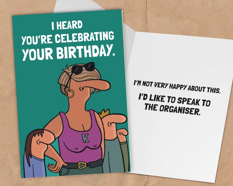 Angry Karen Birthday Card A5 Size - Etsy
